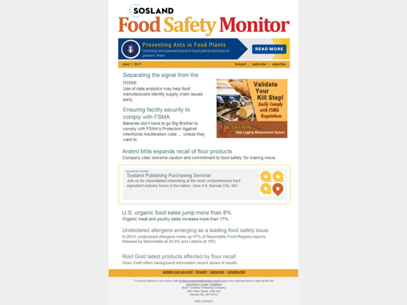 HTML Email: Food Safety Monitor - Driven to Design